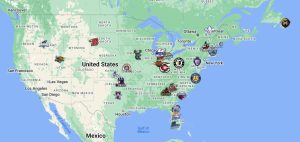 ECHL Teams Map with logos | ECHL Teams Location - FTS DLS KITS