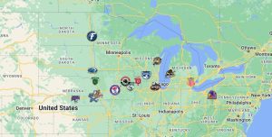 USHL Teams Map with logos | USHL Teams Location - FTS DLS KITS