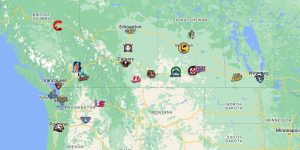 WHL Teams Map with logos | WHL Teams Location - FTS DLS KITS
