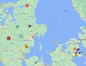 Danish Superliga Teams Map with logos | Danish Superliga Teams Location ...