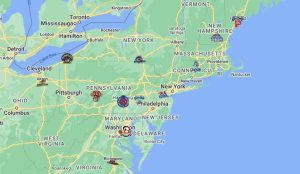 Eastern League Teams Map with logos | Eastern League Teams Location ...