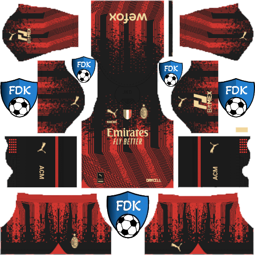 AC Milan DLS Kits 2024 - Dream League Soccer Kits 2024