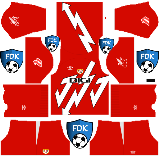 Rayo Vallecano DLS Kits 2025 - Dream League Soccer Kits 2025