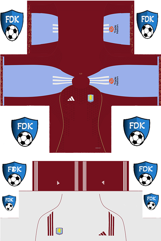 Aston Villa FC Football League Kits 2025-26
