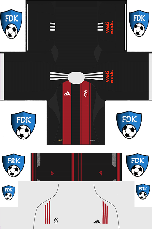 Fulham FC Football League Kits 2025-26